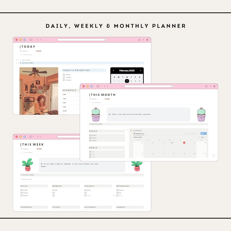 Notion Planner Template All in One Life Planner Student Planners ...