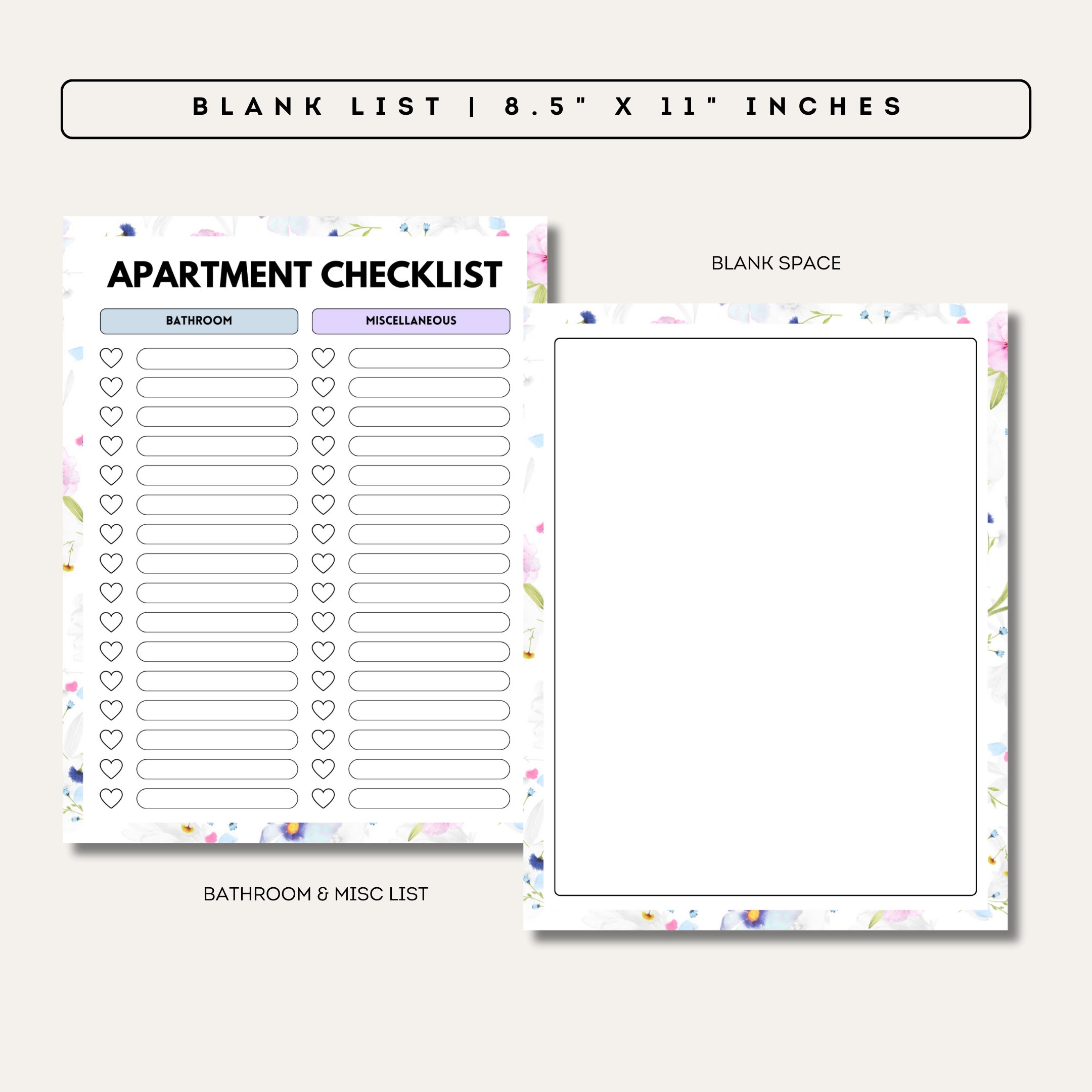 First Apartment Checklist Editable Canva Template Printable New Home ...