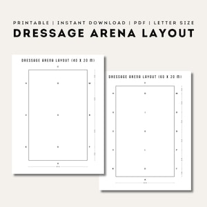 Dressage Arena Layout Printable Equestrian Template 60 X 20 M 40 X 20 M ...