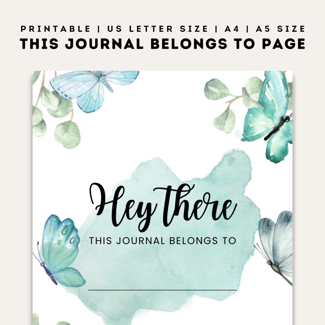 This Journal Belongs to Printable Planner Templates Journals Cover Page ...
