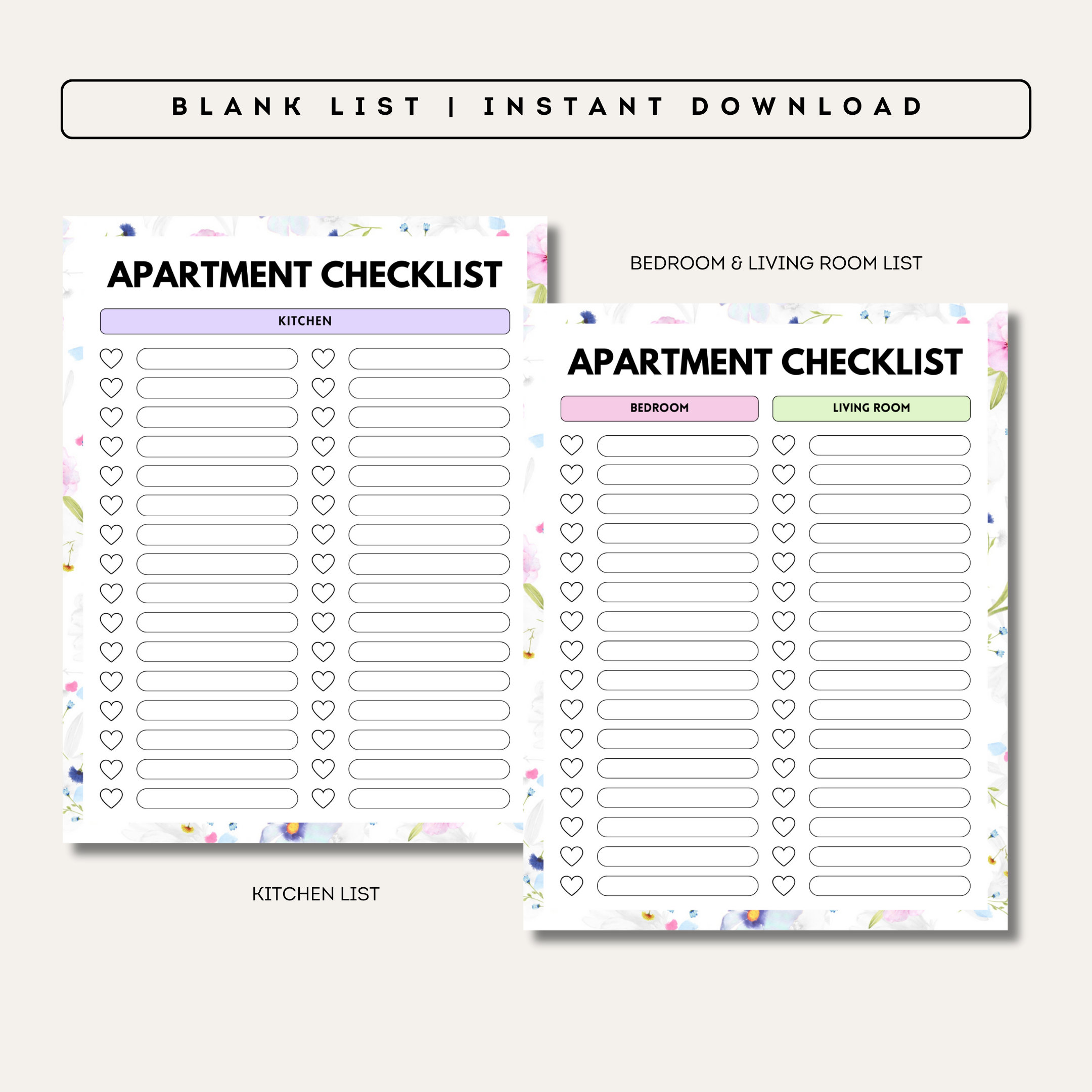 First Apartment Checklist Editable Canva Templates Printable New Home ...