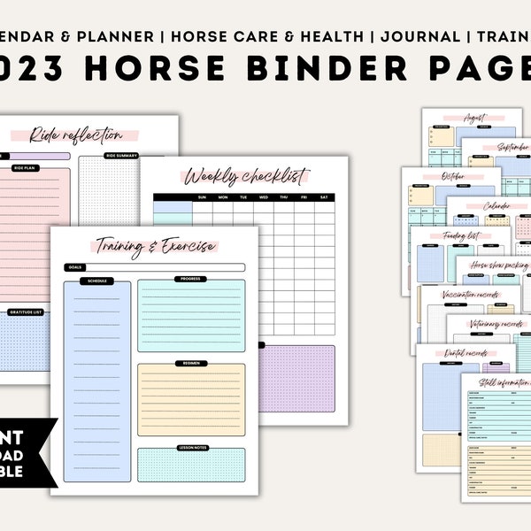 Horse Riding Journal - Etsy