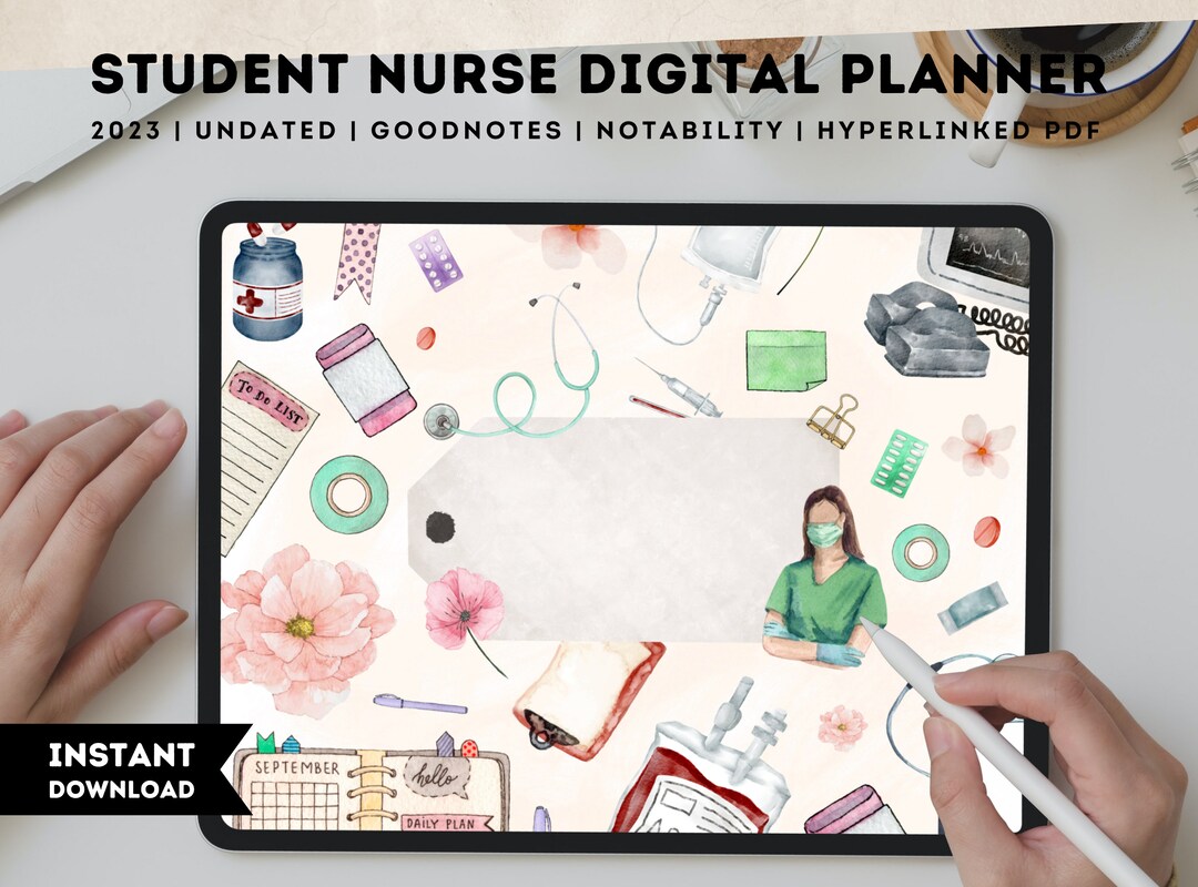 Nursing Student Digital Planner, New Grad Student Nurse Digital Planner ...