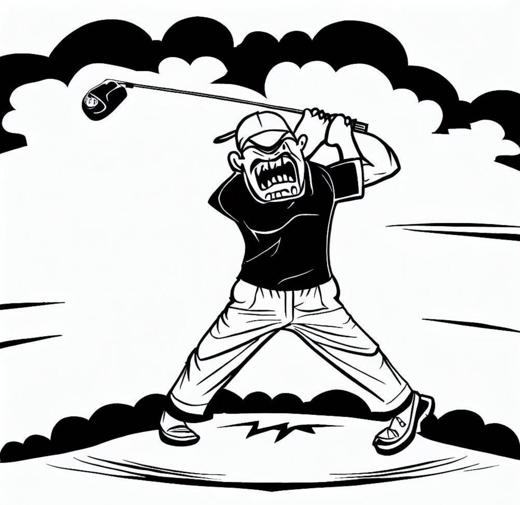 SVG Digital File | Angry Golfer Cartoon | Breaking Golf Club - Etsy