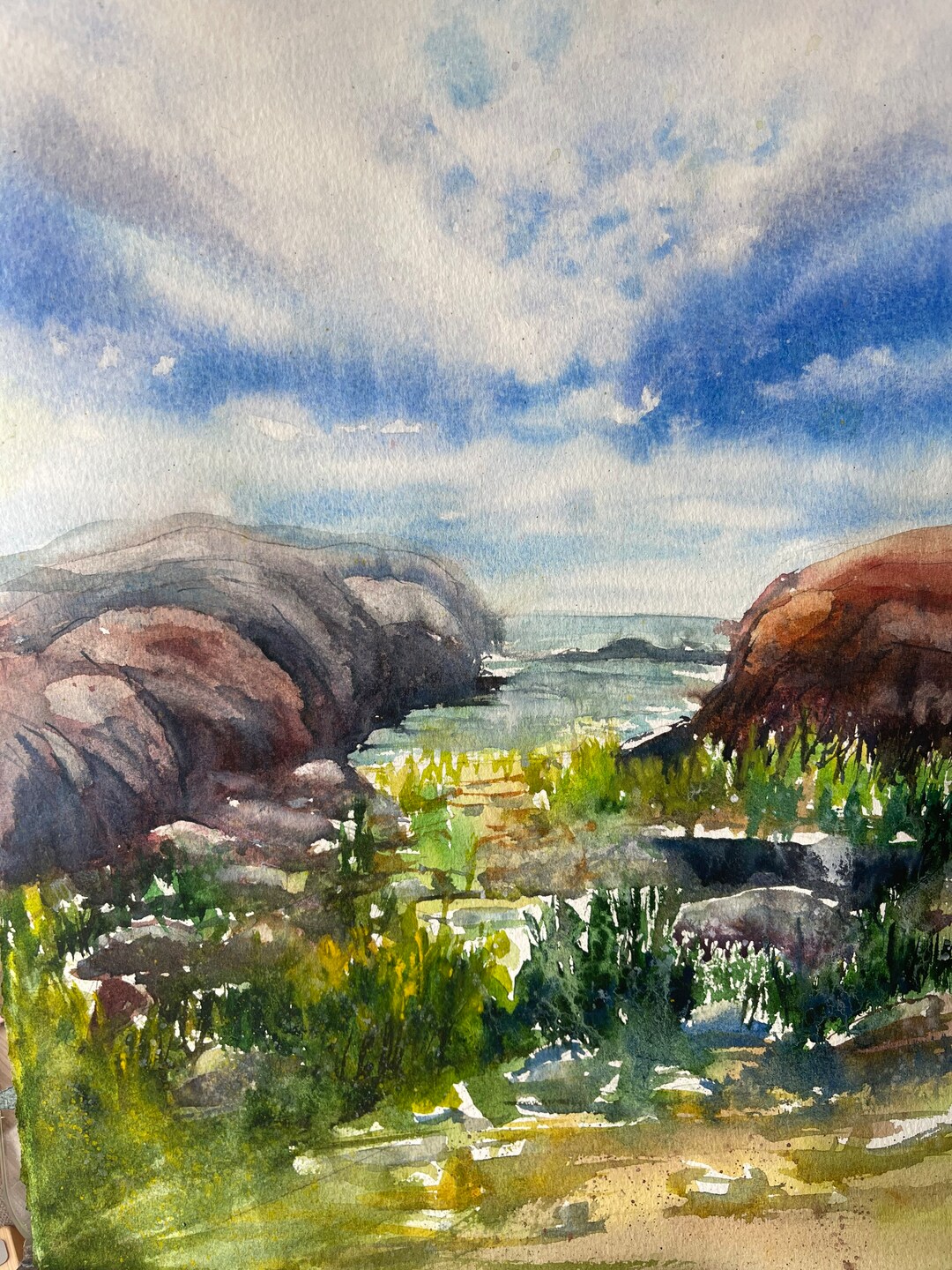 Rocks Watercolor, STONE PAINTING, Classical Painting, Stone Wall ART ...