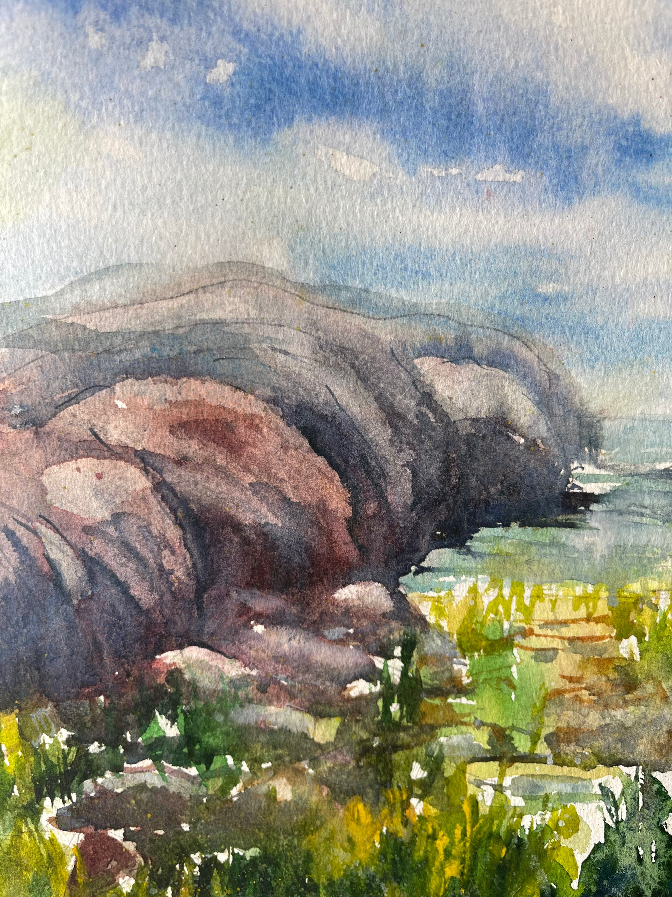 Rocks Watercolor, STONE PAINTING, Classical Painting, Stone Wall ART ...