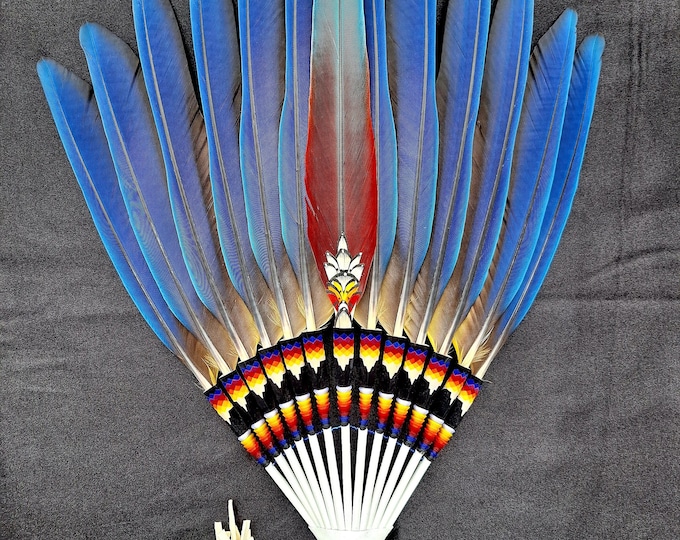 Macaw Fan, Macaw Prayer Fan, NAC Fan, Smudge Fan, Native American ...
