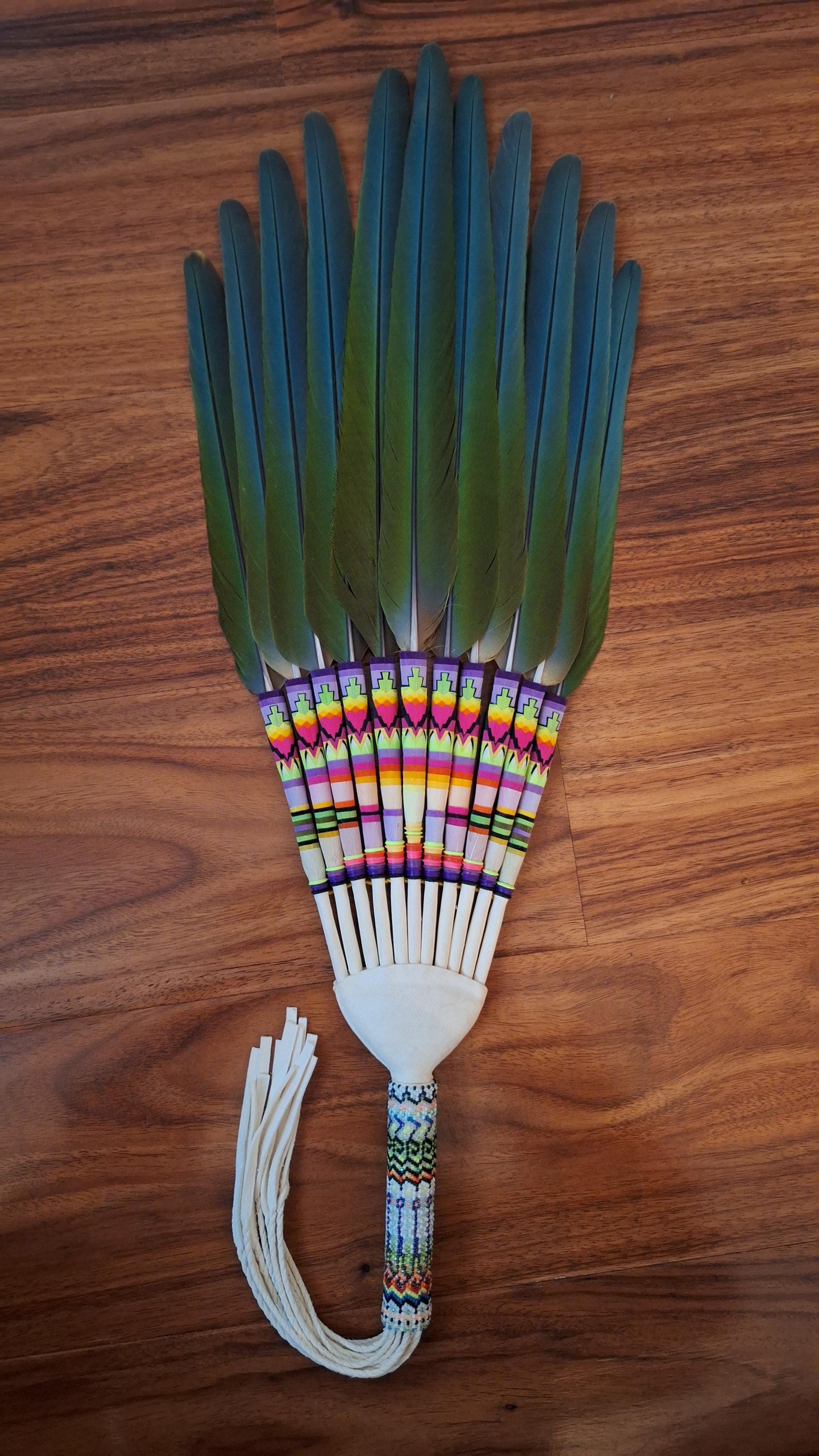 Pow Wow Ceremonial Fan, Prayer Fan, Smudge Fan, Feather Fan - Etsy