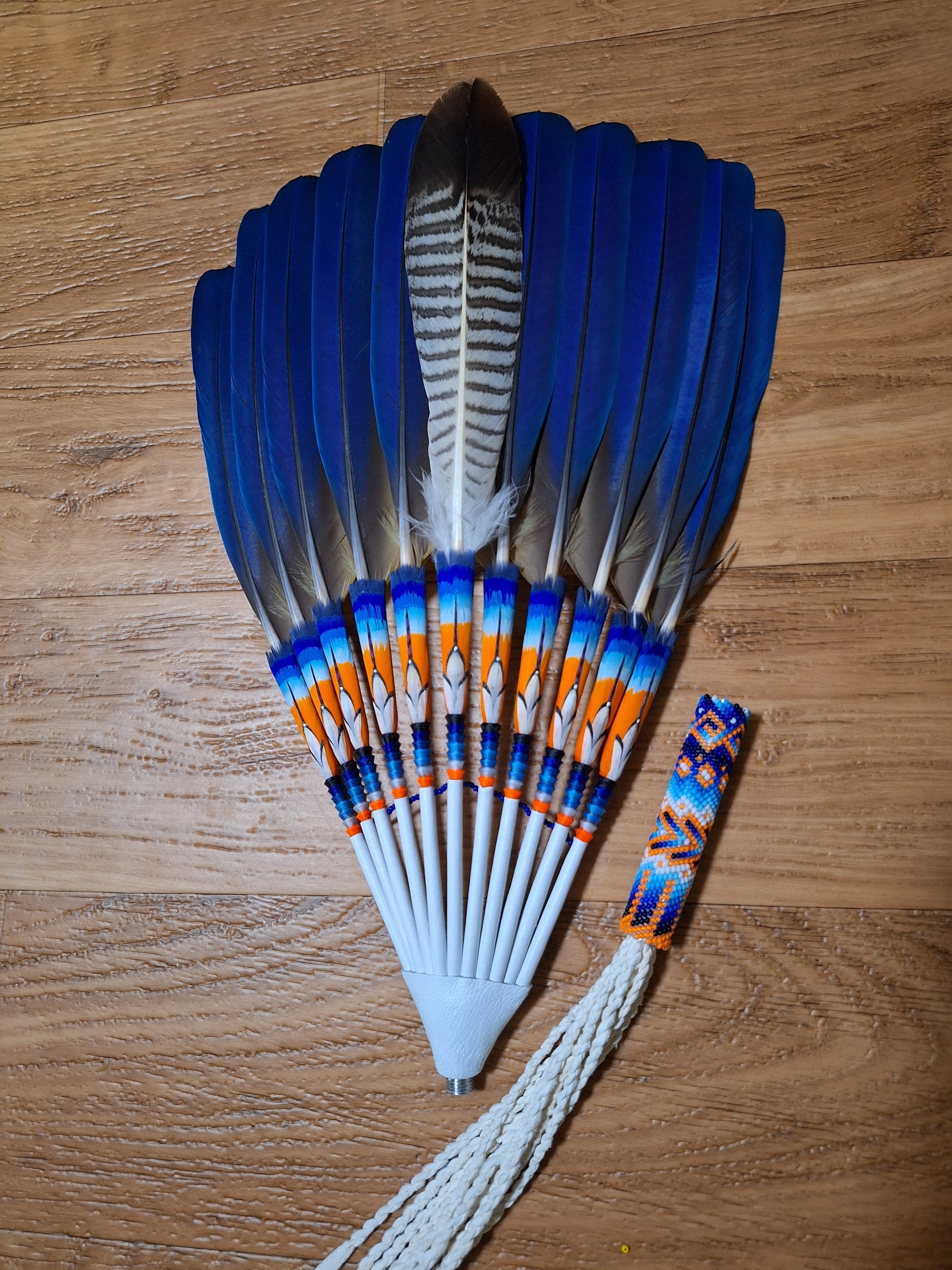 Macaw Fan, Native American Fan, Smudge Fan, Ceremonial Fan, NAC Fan ...