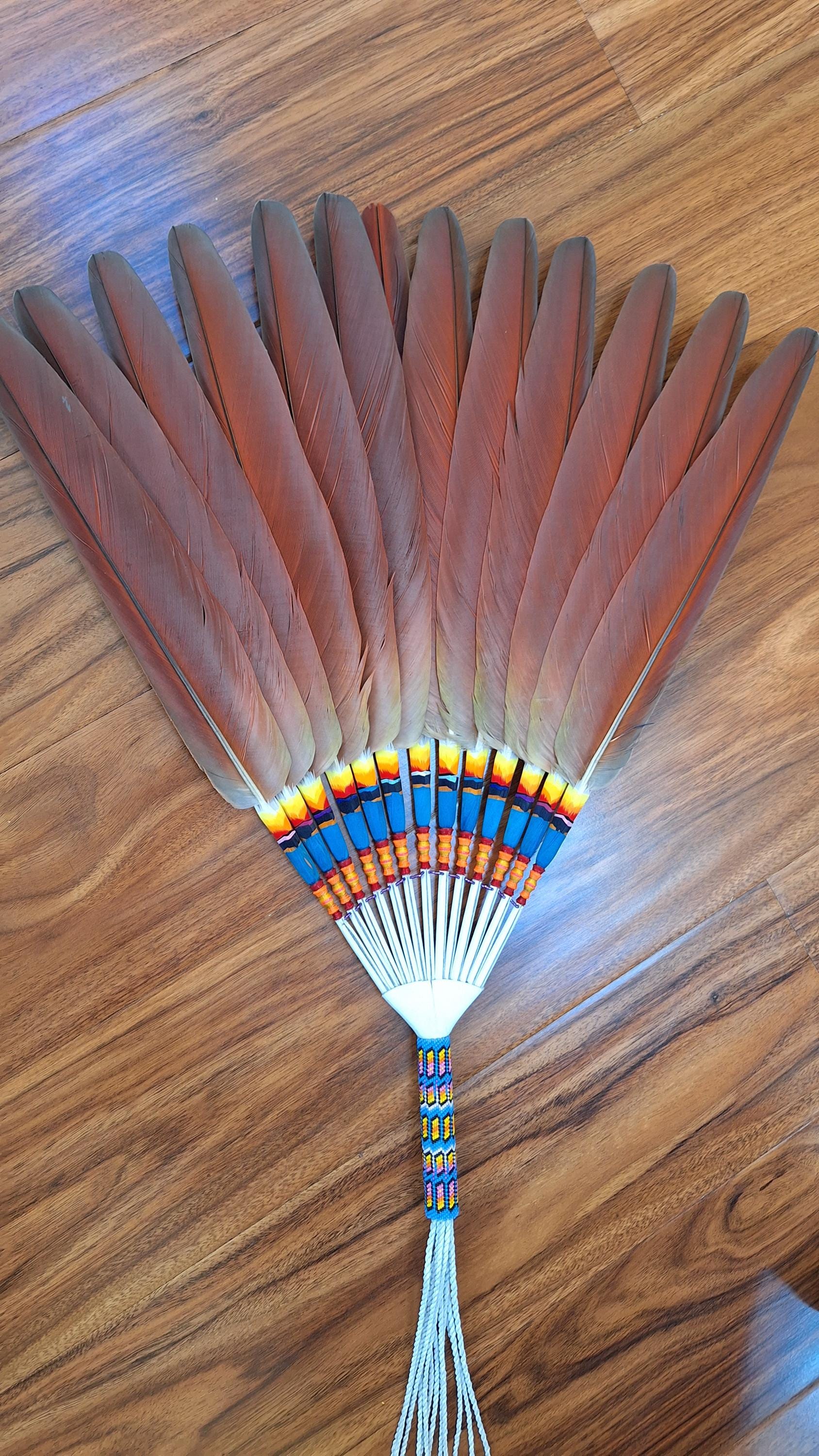 Scarlet Macaw Prayer Fan, Smudge Fan, Fan for Ceremony, Fan for ...