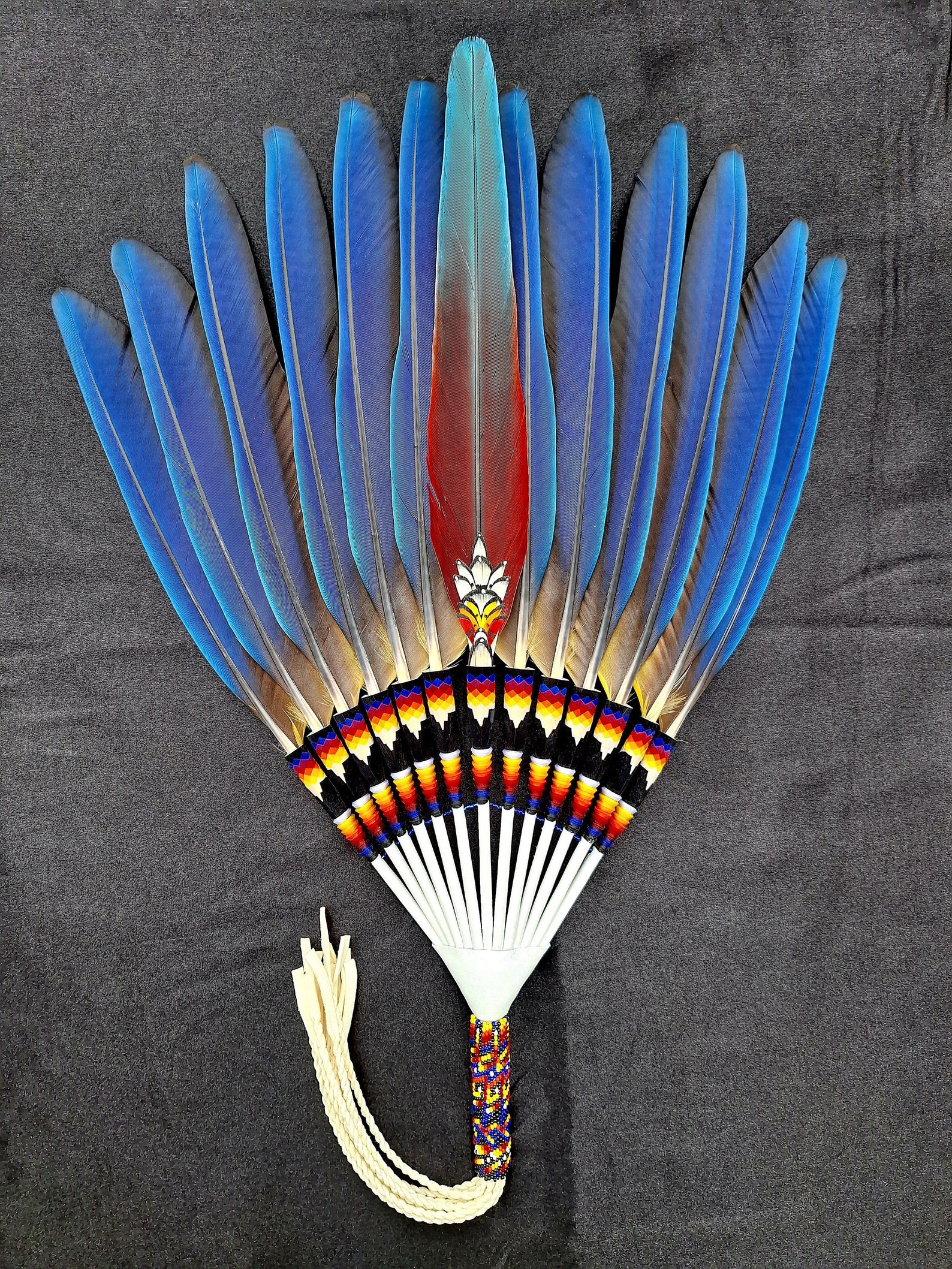 Macaw Fan, Macaw Prayer Fan, NAC Fan, Smudge Fan, Native American ...
