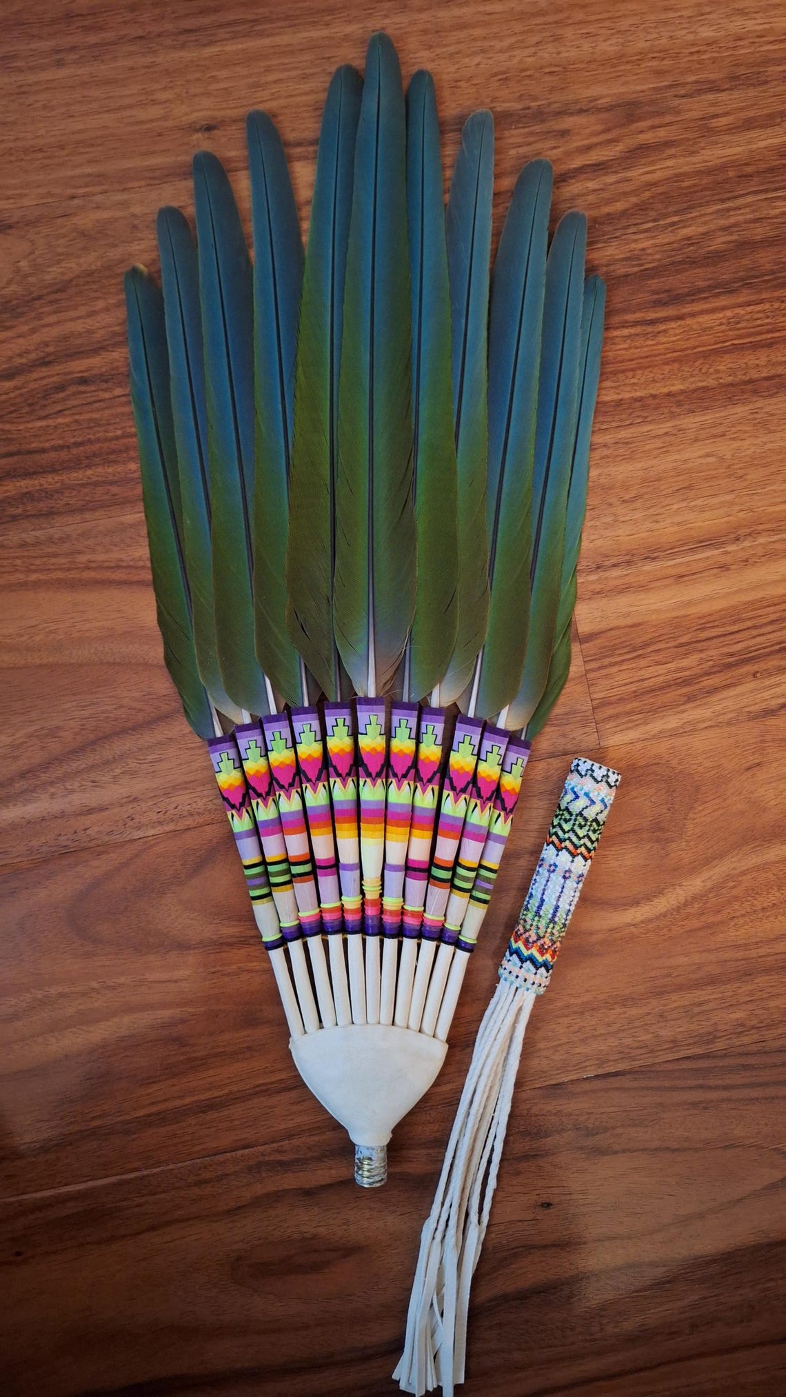 Pow Wow Ceremonial Fan, Prayer Fan, Smudge Fan, Feather Fan - Etsy