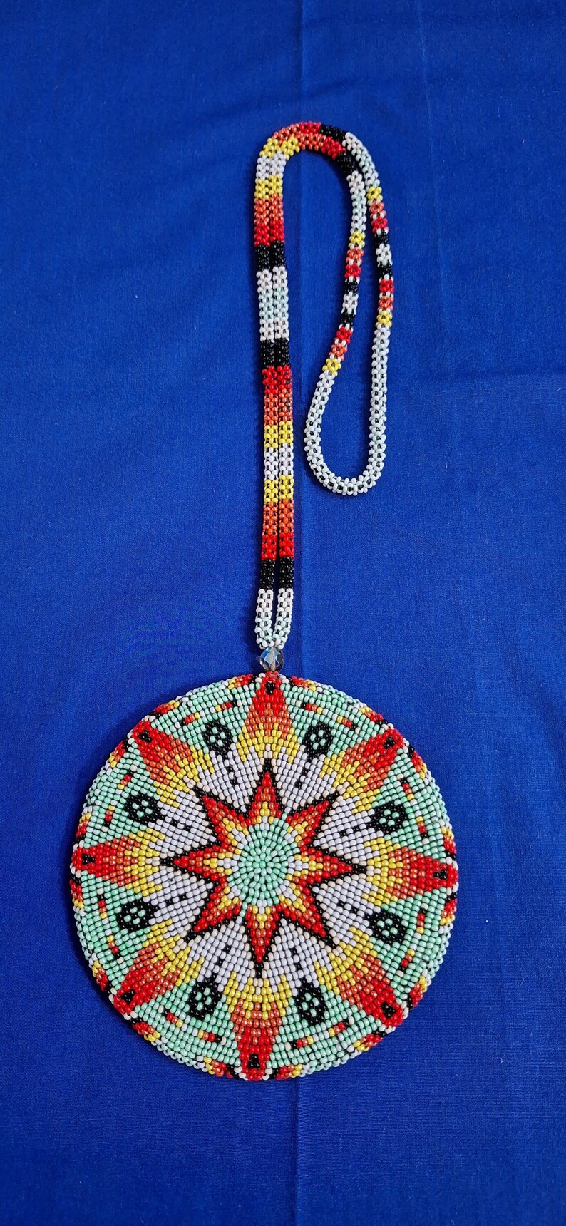 Beaded Medallion 8 Points Star, Beaded Medallion, Protection Medallion ...
