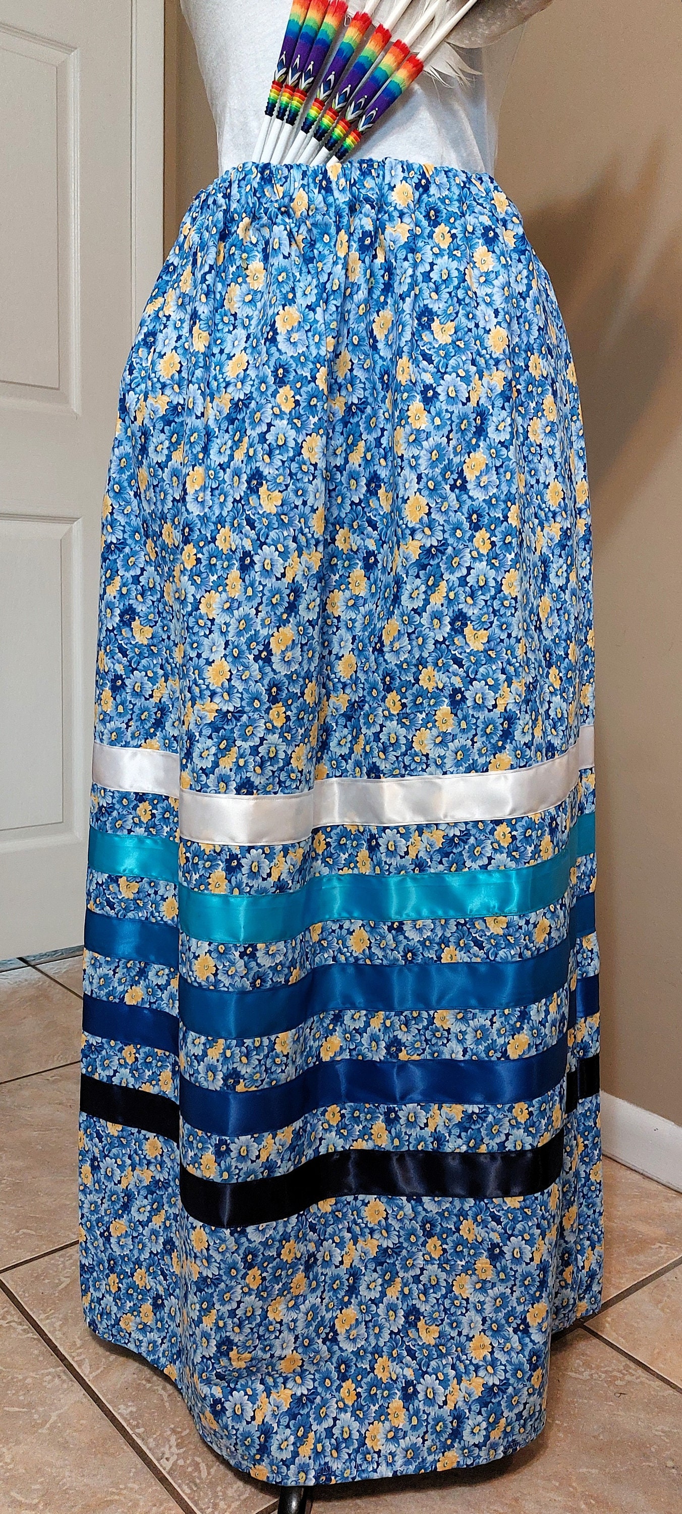 Native American Ribbon Womens Ribbon Skirt, Ceremonial Skirt, Pow Wow ...