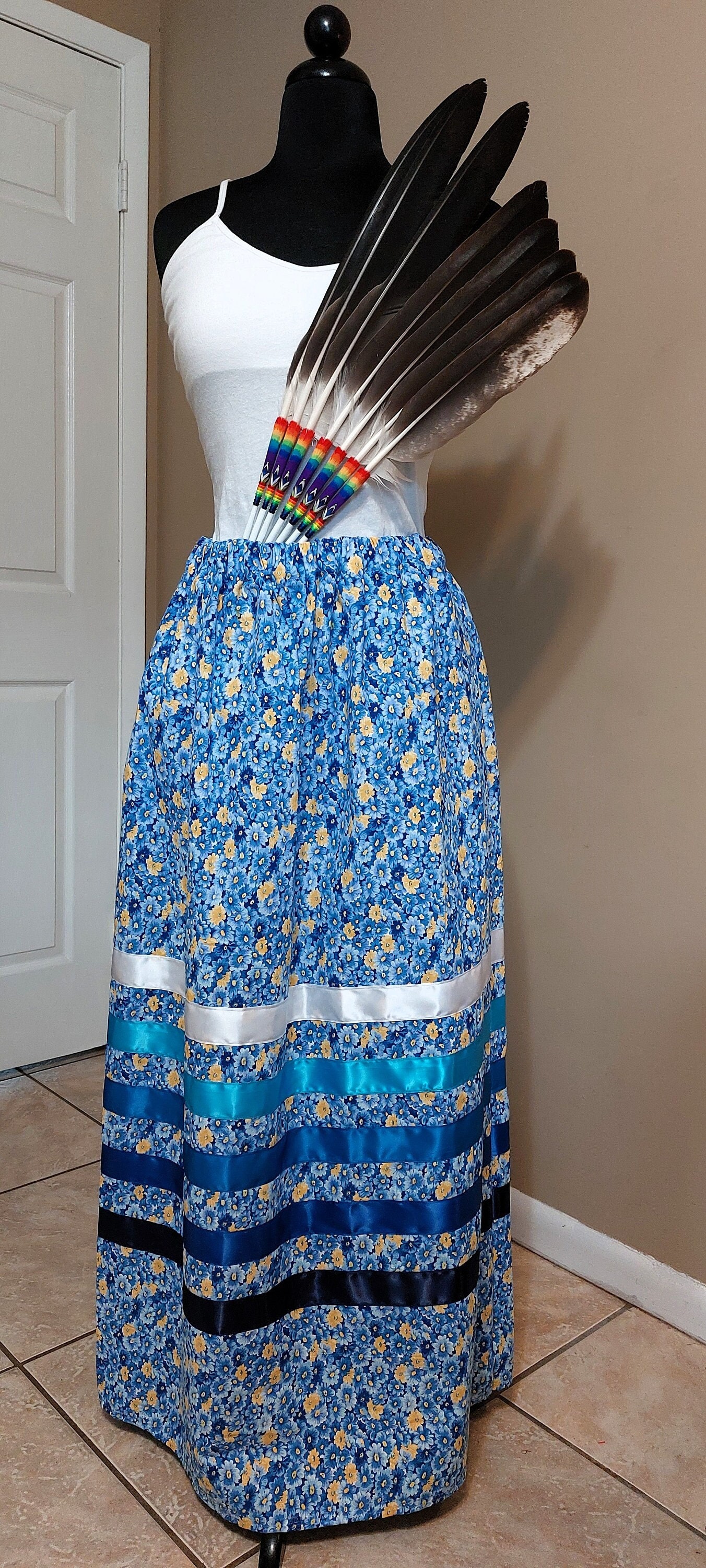 Native American Ribbon Womens Ribbon Skirt, Ceremonial Skirt, Pow Wow ...