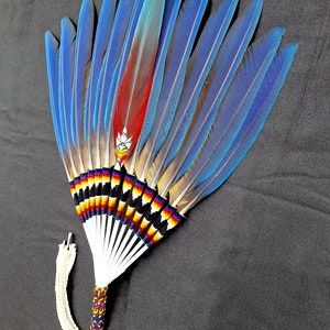 Macaw Fan, Macaw Prayer Fan, NAC Fan, Smudge Fan, Native American ...