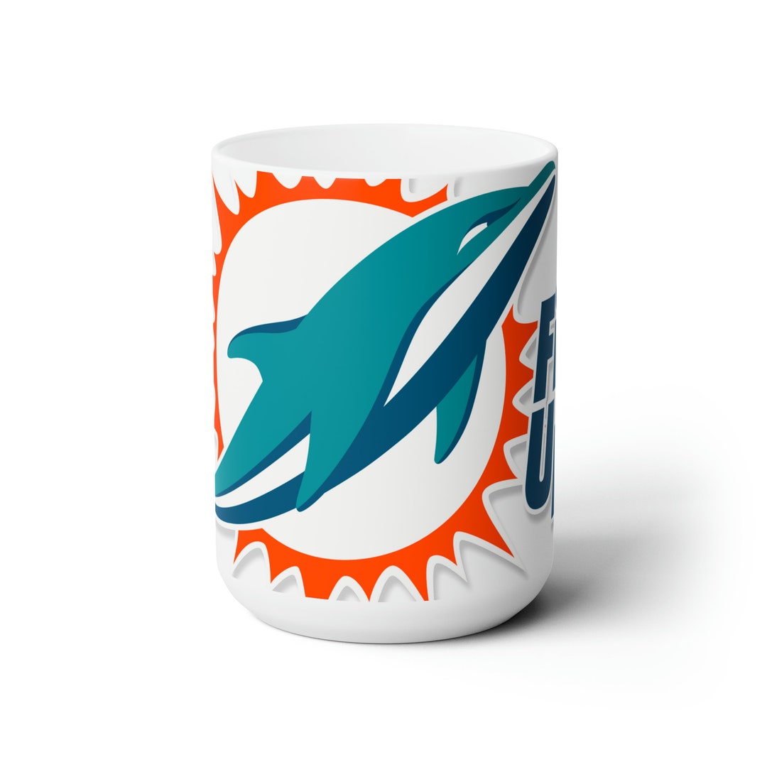 Miami Dolphins Fins up Ceramic Mug 15oz - Etsy