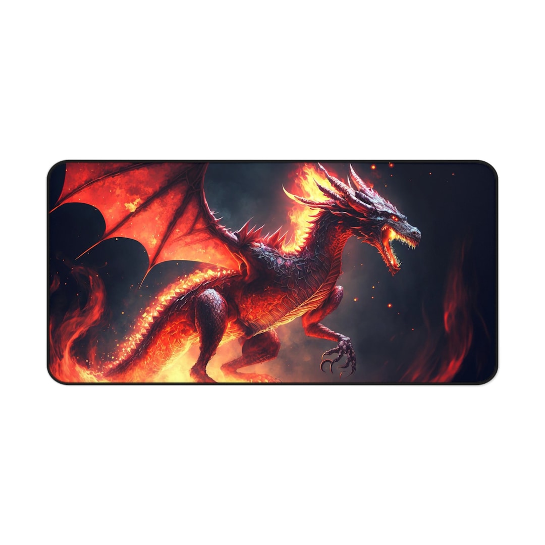 Firey Dragon Desk Mat - Etsy
