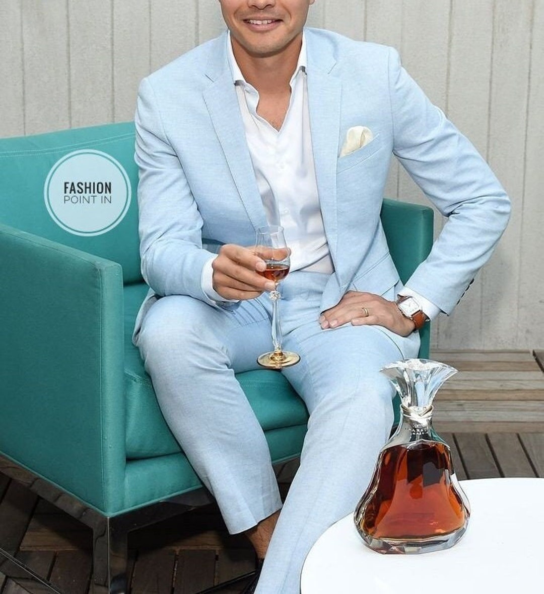 Men's Suits Men Light Blue Ultimate Suit Men 2 Piece Notch Lapell Suit ...