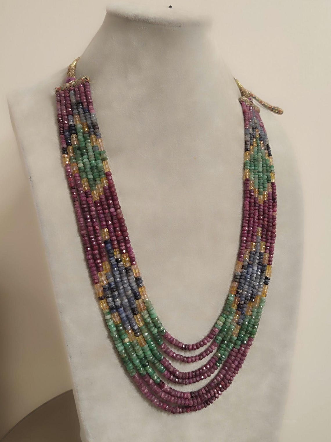 Original Root Ruby, Root Emerald, Root Sapphire Necklace, Rainbow ...