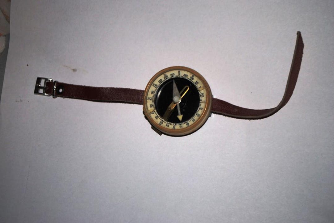 Vintage Soviet Compass Soviet Military Hand Compass Leather Wrist Strap ...