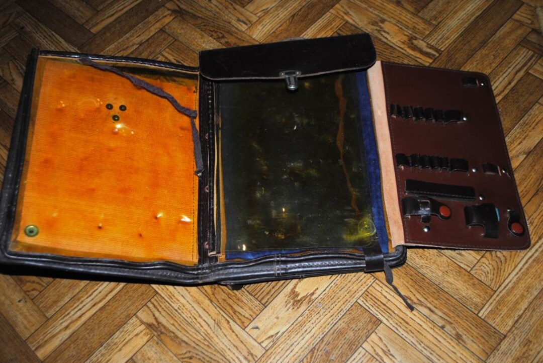 Soviet Army Military Officer Leather Map Bag Case Tablet Planshet USSR ...