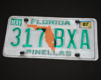Vintage 1980s Florida License Plate From Broward County With Orange ...