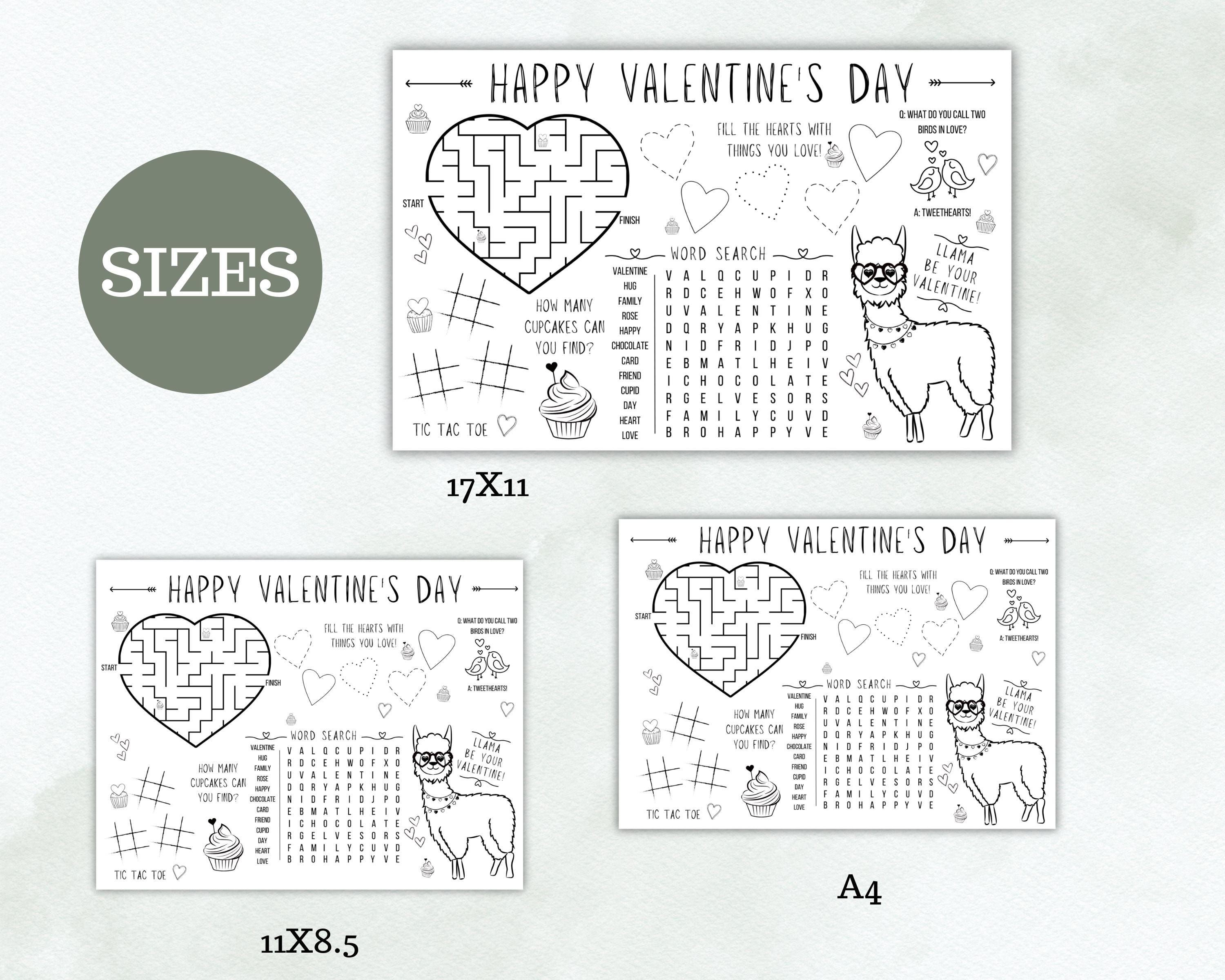 Valentine's Day Activities for Kids | Valentine's Day Colouring Mat ...