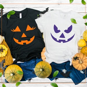 Jack-o-lantern Shirt, Halloween Family Shirts, Halloween Pumpkin Face ...