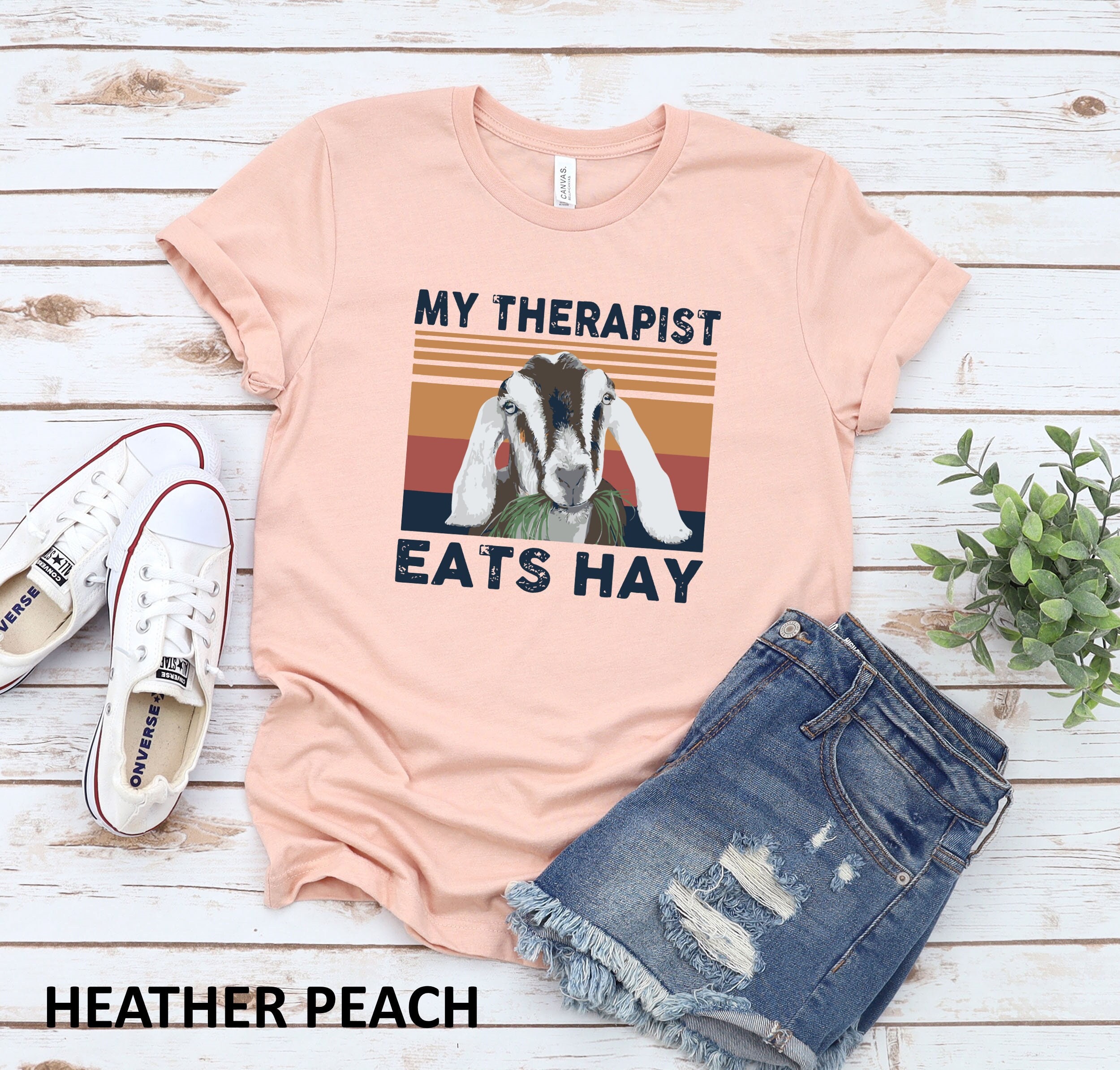 Funny Goats Shirts, My Therapist Eats Hay Shirt, Retro Goat T-shirt ...