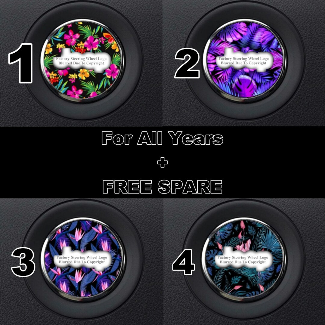 Steering Wheel Overlay Decal • TROPICAL FLORAL COLLECTION • Compatible ...