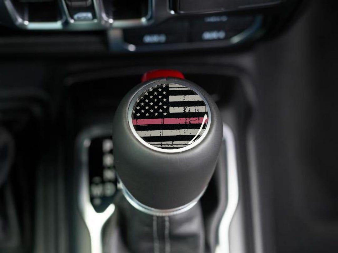 3D Domed Flex Resin Shifter Badge - Thin Pink Line - 2018+ Wrangler ...