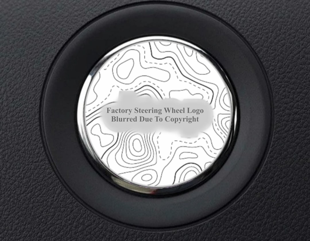 Black White Topography Map Steering Wheel Overlay Decal • Compatible ...