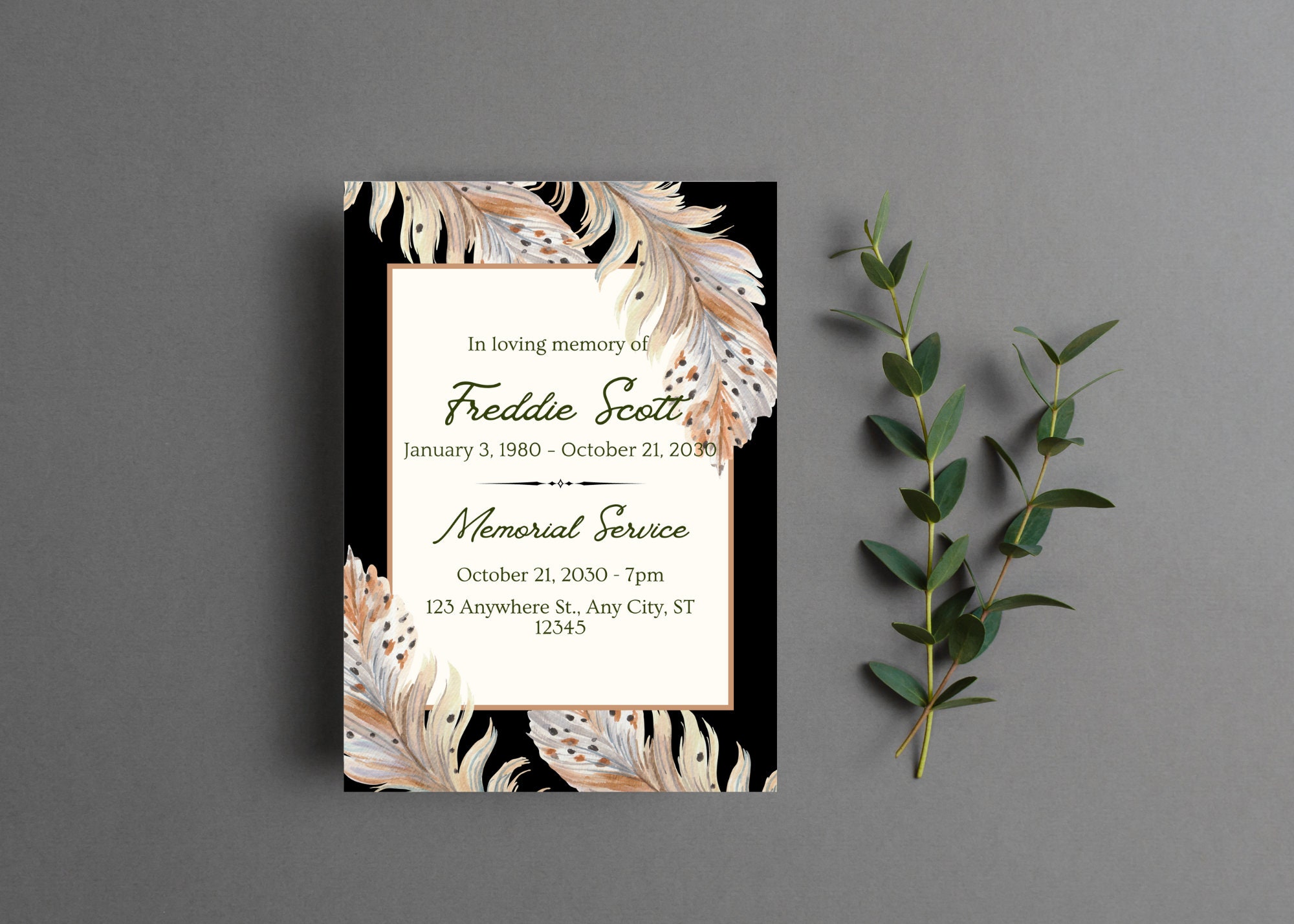 Celebration of Life Invitation, Funeral Invitation Card, Funeral ...