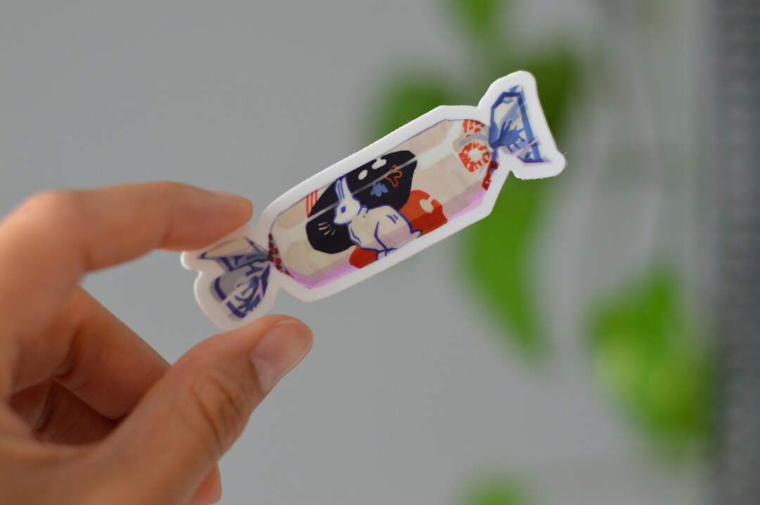 White Rabbit Candy Sticker Professionally Printed Cute Vinyl ...