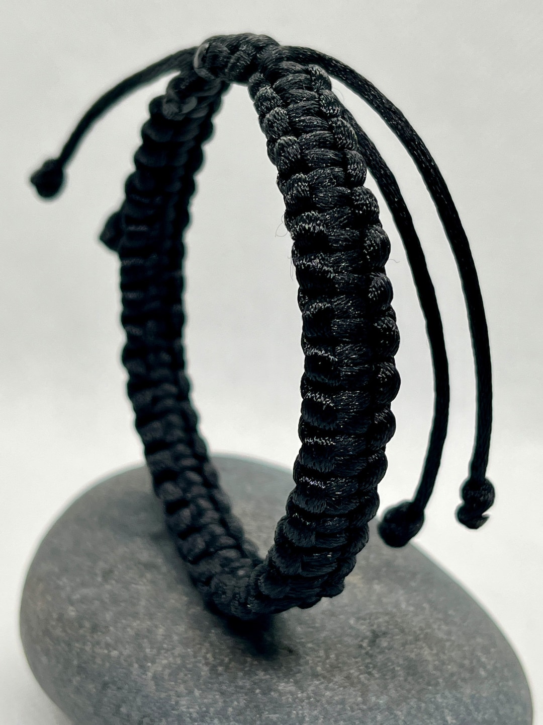 Black Macrame Bracelet, Satin Cord Bracelet, Adjustable Bracelet ...