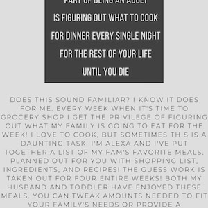 Meal Plan Easy Meal Plan Month Meal Plan Family Meal Home Cooked Meal ...