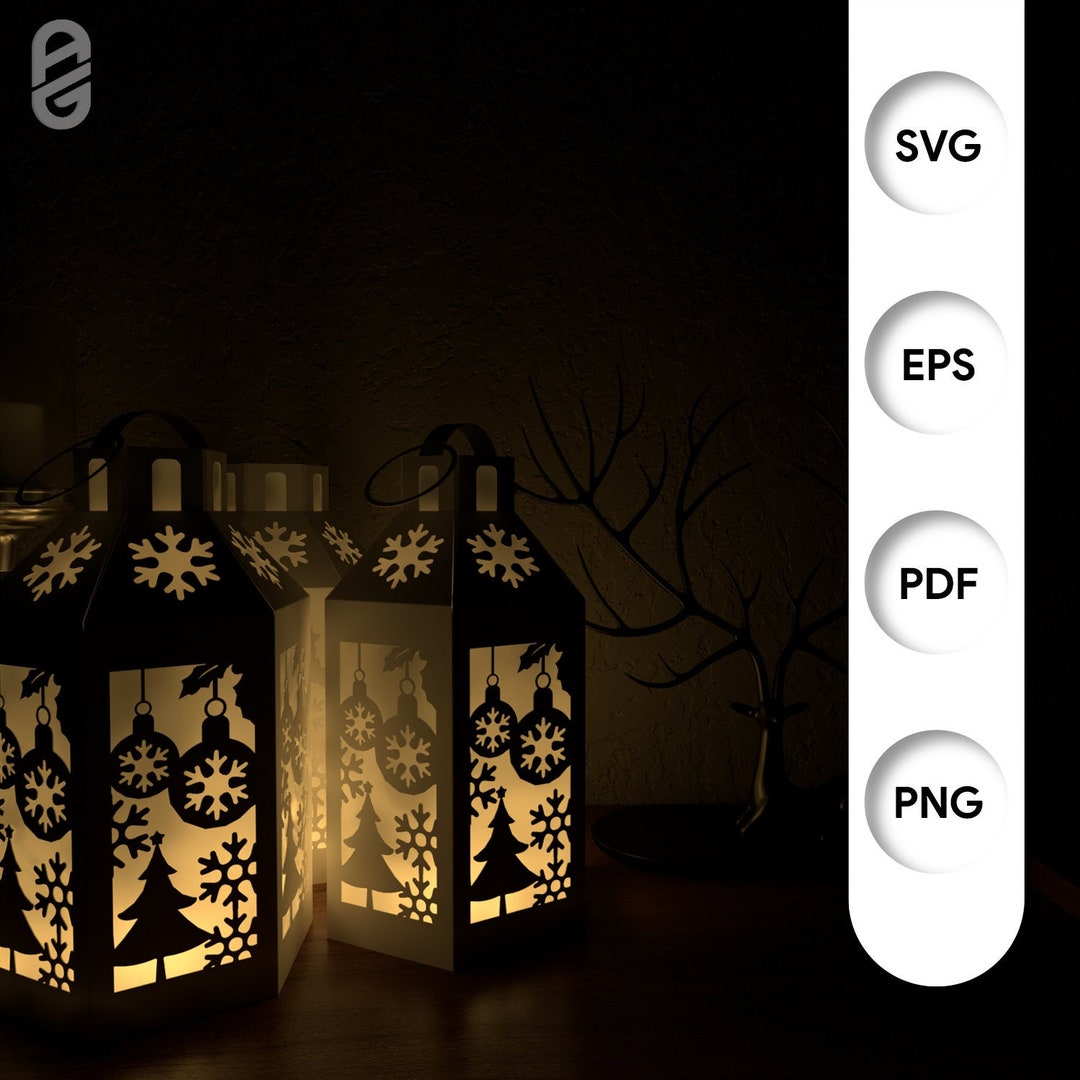 Christmas 3D Paper Lantern Cut File - Christmas Lamp - Etsy