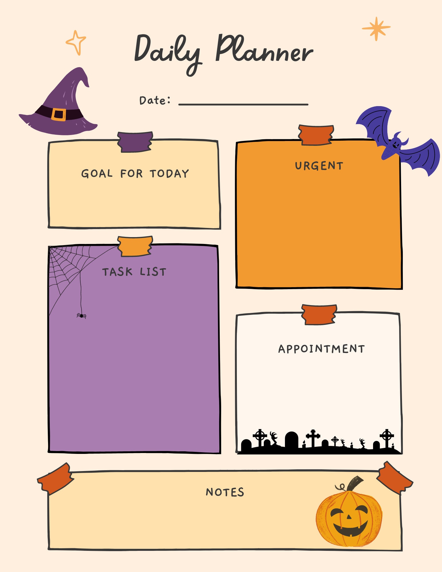 Halloween Planner, Daily to Do List Printable , Instant Download ...