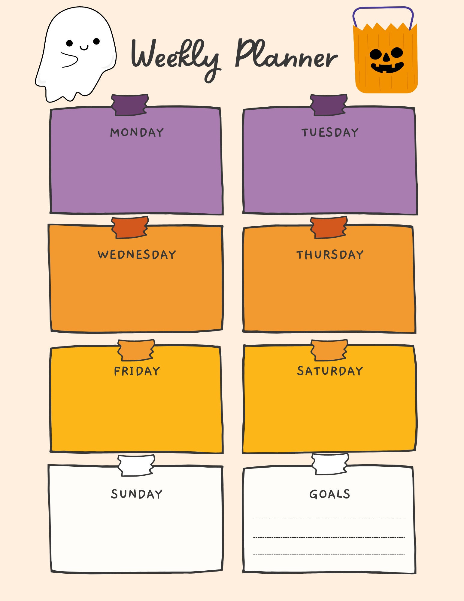 Halloween Planner, Daily to Do List Printable , Instant Download ...