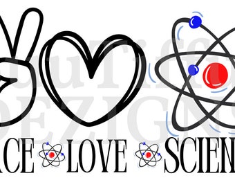 I Love Science Science Heart PNG JPEG SVG Instant Download - Etsy