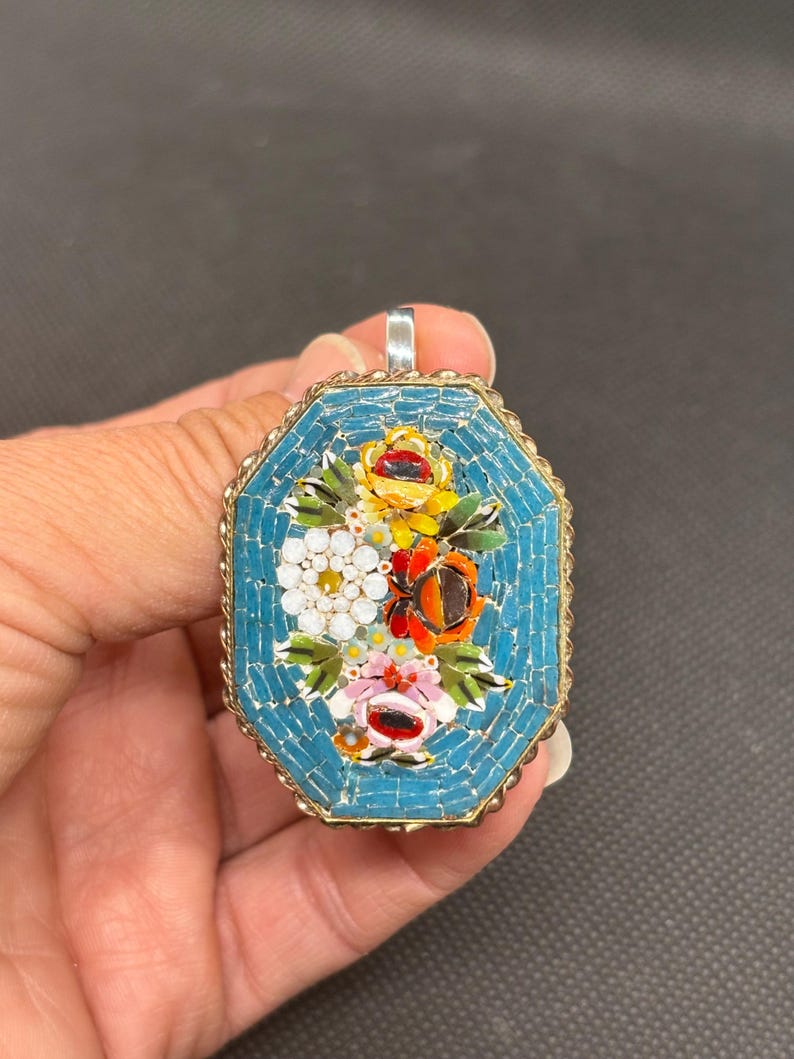 Vintage Italian Micro Mosaic Pendant / Brooch #J20 - Etsy