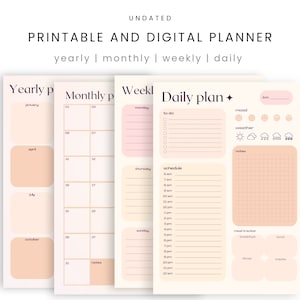 Printable-digital Boho Planner daily Weekly Monthly - Etsy