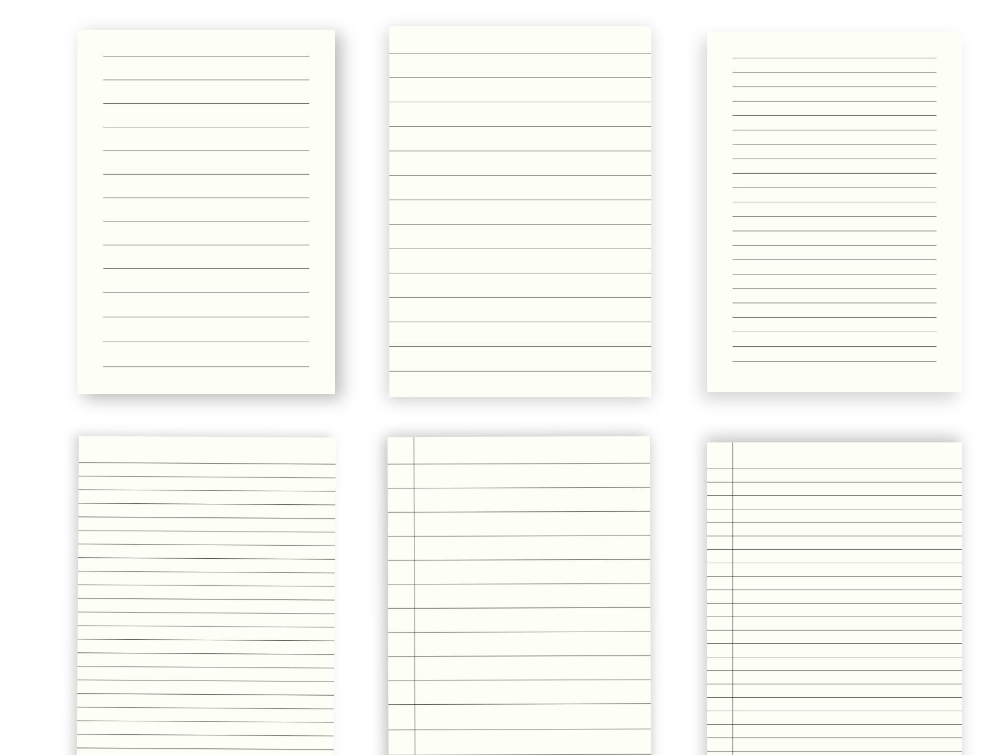 PRINTABLE and Digital Lined Paper A4, A5, US LETTER - Etsy