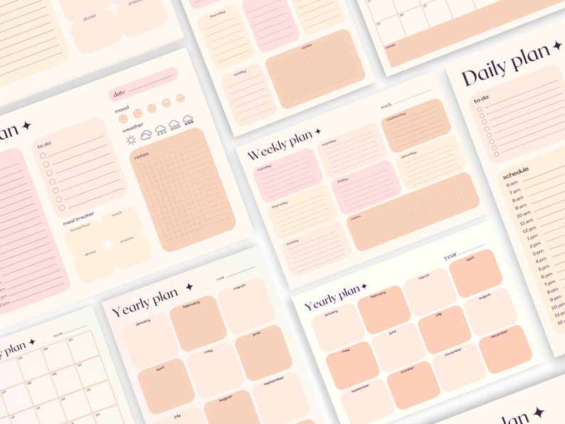 Printable-digital Boho Planner daily Weekly Monthly - Etsy