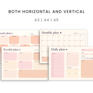 Printable-digital Boho Planner daily Weekly Monthly - Etsy