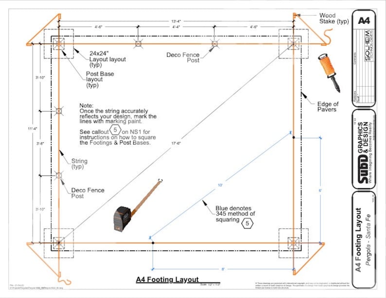 DIY Pergola Design - Digital Plan PDF Download - Santa Fe - Subd ...