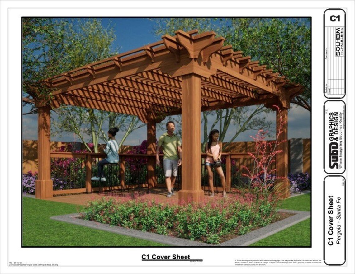 DIY Pergola Design - Digital Plan PDF Download - Santa Fe - Subd ...