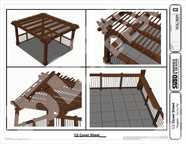 DIY Pergola Design - Digital Plan PDF Download - Santa Fe - Subd ...