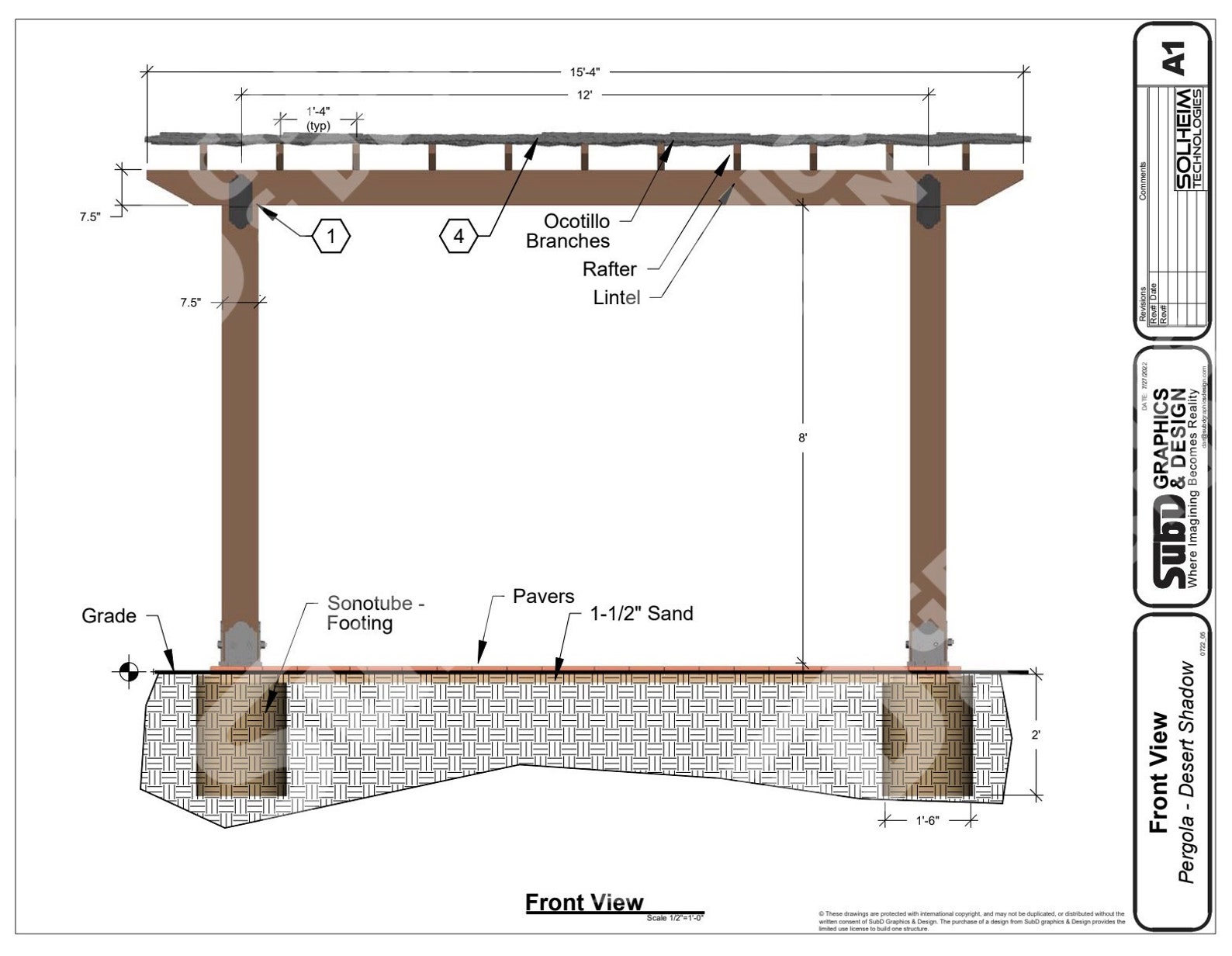 DIY Pergola Design - Digital Plan PDF Download - Desert Shadow - Subd ...